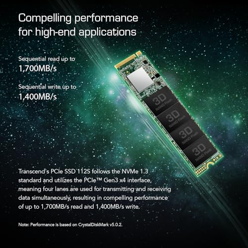 Transcend 1TB NVMe PCIe Gen3 x4 MTE112S M.2 SSD Solid State Drive TS1TMTE112S