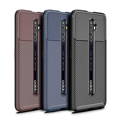 LUSHENG Case for Oppo Reno 2 Z, High-End Business Phone Case Shockproof 3D Feel Compatible with Oppo Reno 2 Z - Black