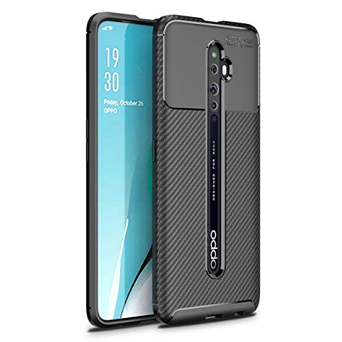 LUSHENG Case for Oppo Reno 2 Z, High-End Business Phone Case Shockproof 3D Feel Compatible with Oppo Reno 2 Z - Black