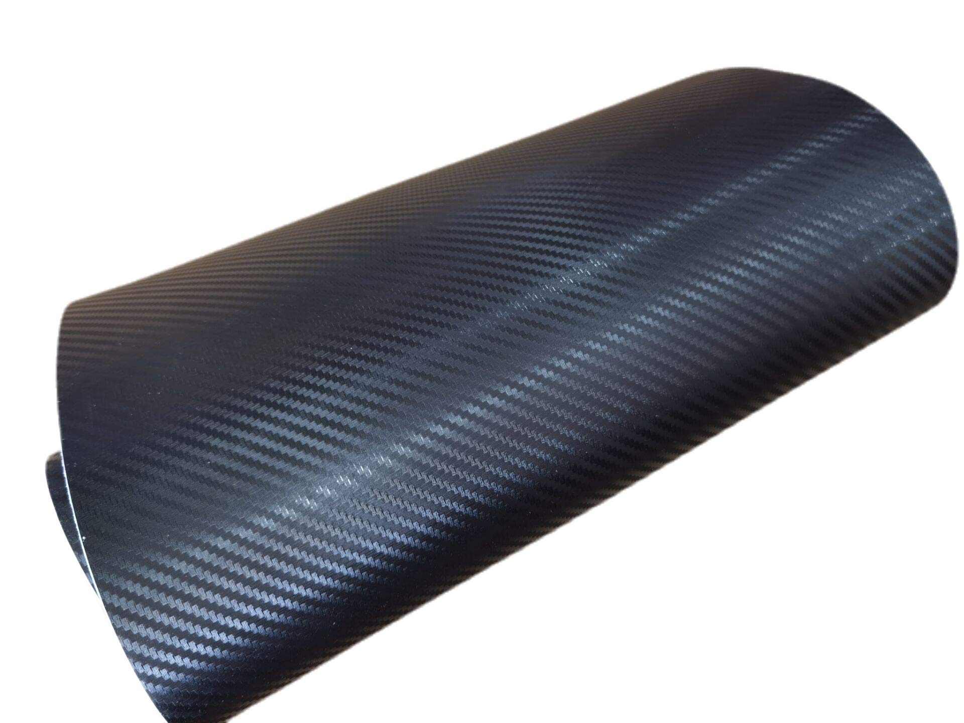 3D Black Carbon Fiber Vinyl Wraps, Car DIY Wrap Vinyl Roll Film Self-Adhesive Twill Weave Sheet Sticker with air Release Technology (1ft x 5ft)