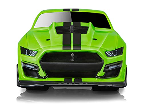 2020 Ford Mustang Shelby GT500 Bright Green with Black Stripes 1/64 Diecast Model Car by Muscle Machines 15550