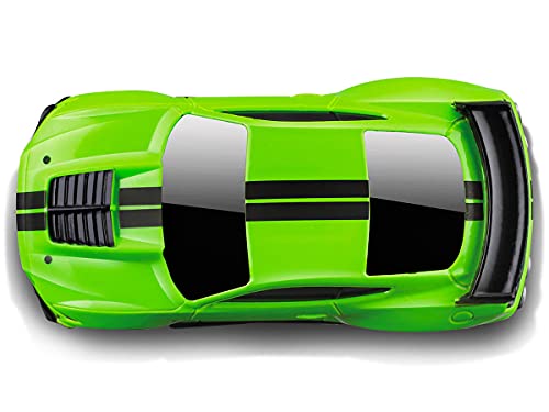 2020 Ford Mustang Shelby GT500 Bright Green with Black Stripes 1/64 Diecast Model Car by Muscle Machines 15550