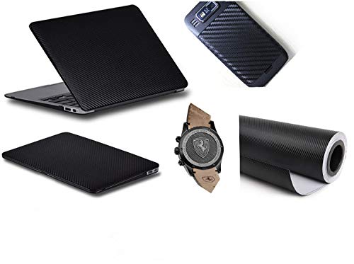 3D Black Carbon Fiber Vinyl Wraps, Car DIY Wrap Vinyl Roll Film Self-Adhesive Twill Weave Sheet Sticker with air Release Technology (1ft x 5ft)