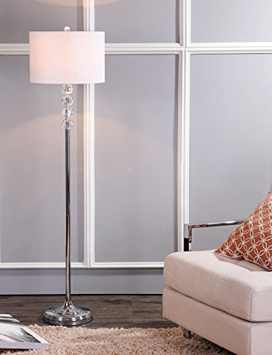 JONATHAN Y JYL2028A Aubrey 59.5" Crystal/Metal LED Floor Lamp Contemporary,Glam,Transitional for Bedrooms, Living Room, Office, Reading, Clear/Chrome