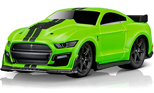 2020 Ford Mustang Shelby GT500 Bright Green with Black Stripes 1/64 Diecast Model Car by Muscle Machines 15550