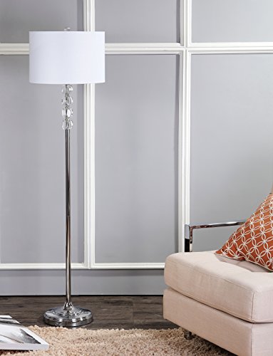 JONATHAN Y JYL2028A Aubrey 59.5" Crystal/Metal LED Floor Lamp Contemporary,Glam,Transitional for Bedrooms, Living Room, Office, Reading, Clear/Chrome