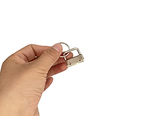WANBAO Silver 1 Inch Key Chain Fob Wristlet Hardware with Key Ring for Wristlet Keychain, Key Lanyard, Key Chain Making Hardware, 20 Pcs