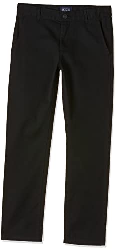 The Children's Place boys Uniform Skinny Chino Pants, Black, 12 Husky