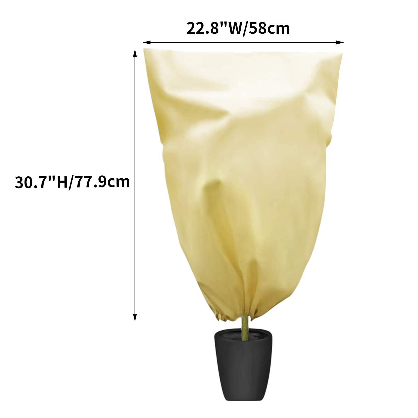 5 Packs Plant Covers Freeze Protection 22.8" Wx30.7 H 2.4oz Tree Cover for Fruit Shrubs Winter Protection Sun Pest Frost Cold with Drawstring Plants Bags Small