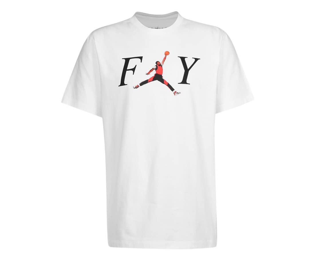 Jordan Fly Jumpman Mens Active Shirts & Tees Size M, Color: Elegant White/Hot Black-White