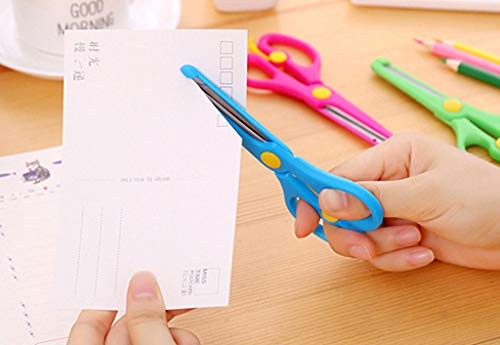 Kinteshun Children Scissors,Kids’ Artwork Blunt Tip Anti-Pinch Shears Students Cutter Scissors for DIY Handcraft Projects(5pcs)