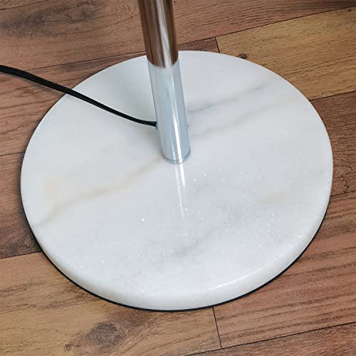 beaysyty Modern K9 Clear Glass Crystals Floor Lamp with 3 LED Bulbs, On/Off Foot Switch, Crystal & Glass 3-Lights Standing Light, Reading Corner Lamp for Office Cafe , Living Room Bedroom (Chrome)