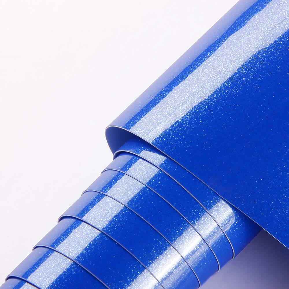 HOHOFILM Gloss Diamond Blue Vinyl Wrap Film with Air Release Easy to Install Adhesive Film for Vehicle Car Vinyl 60"x12"