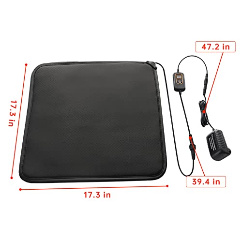 OLYDON Heated Pad for Office Chair, Square Leather Heating Pad with Auto Shut Off & Intelligence Temperature Controller, Universal Seat Warmer for Home, Office Chair (Black)