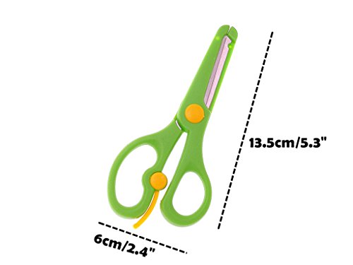 Kinteshun Children Scissors,Kids’ Artwork Blunt Tip Anti-Pinch Shears Students Cutter Scissors for DIY Handcraft Projects(5pcs)