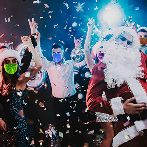HLBVS LED Rave Mask Light Up Face Mask Glowing 7 Colors Luminous Costumes for Party (White)