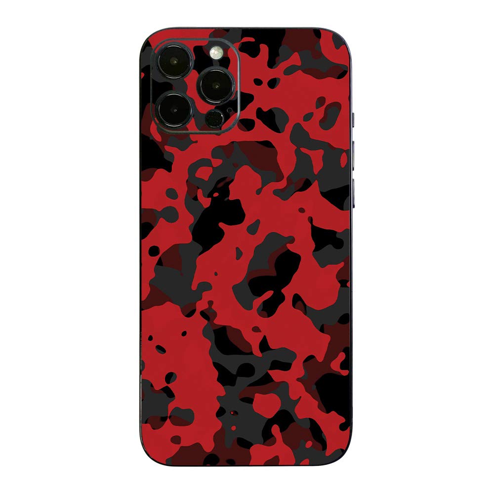 MightySkins Skin Compatible with Apple iPhone 12 Pro Max - Red Modern Camo | Protective, Durable, and Unique Vinyl Decal wrap Cover | Easy to Apply, Remove, and Change Styles | Made in The USA