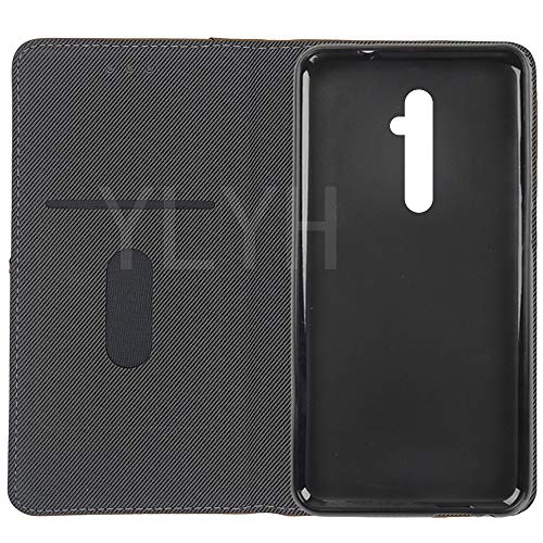 YLYT Shockproof - Red Flip Leather TPU Silicone Retro Cover with Stand Wallet Case for Oppo Reno2 6.5 inch with Card Slots