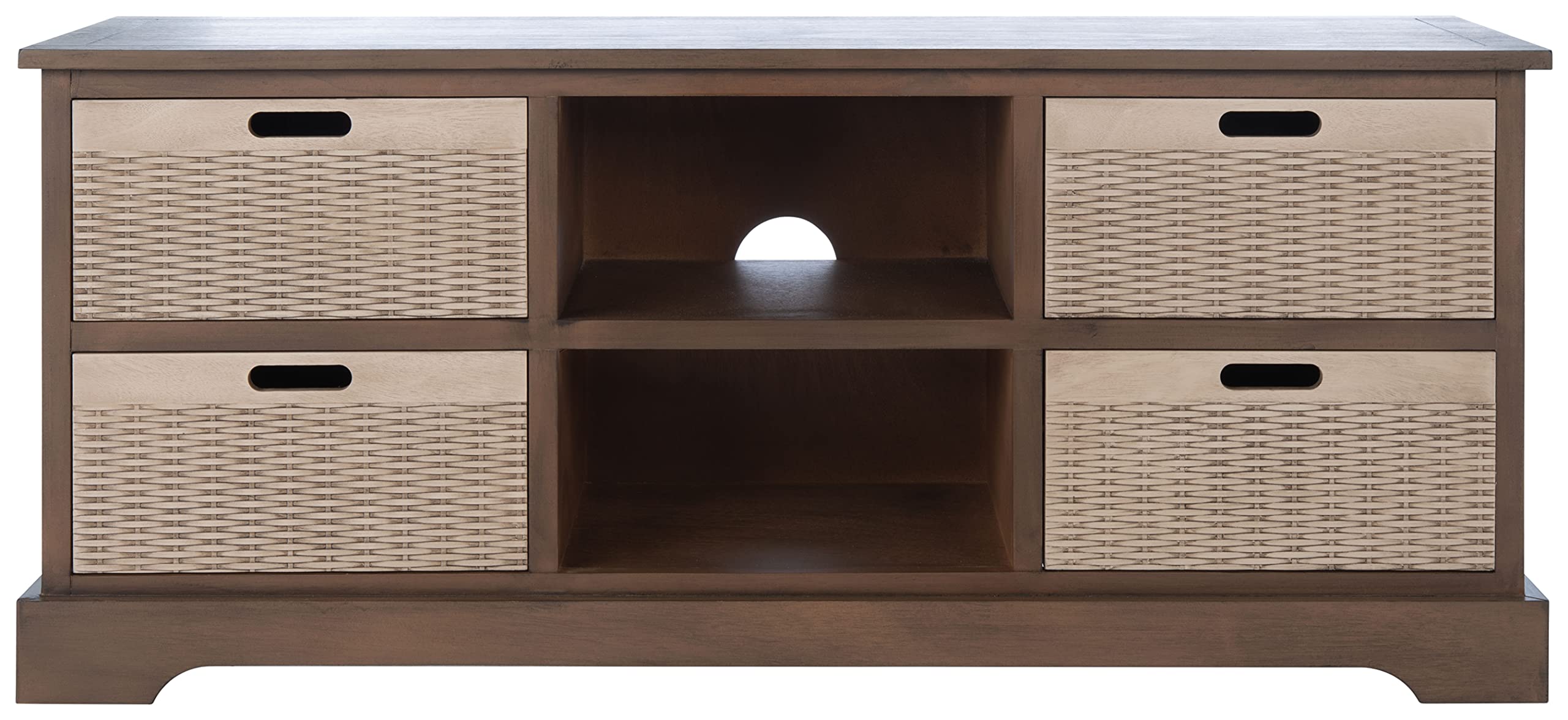 SAFAVIEH Home Collection Landers Brown 4-Drawer Media Stand (up to 55-inch Flat Screen TV)