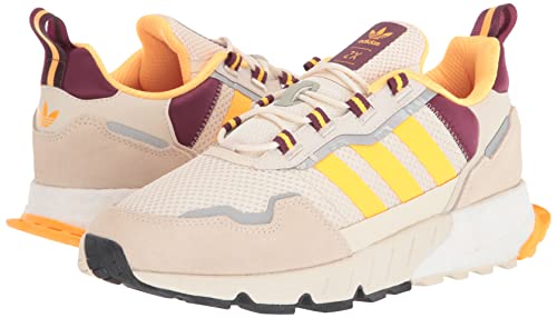 adidas Originals Women's ZX 1K Boost, Wonder White/Solar Gold/Victory Crimson, 9