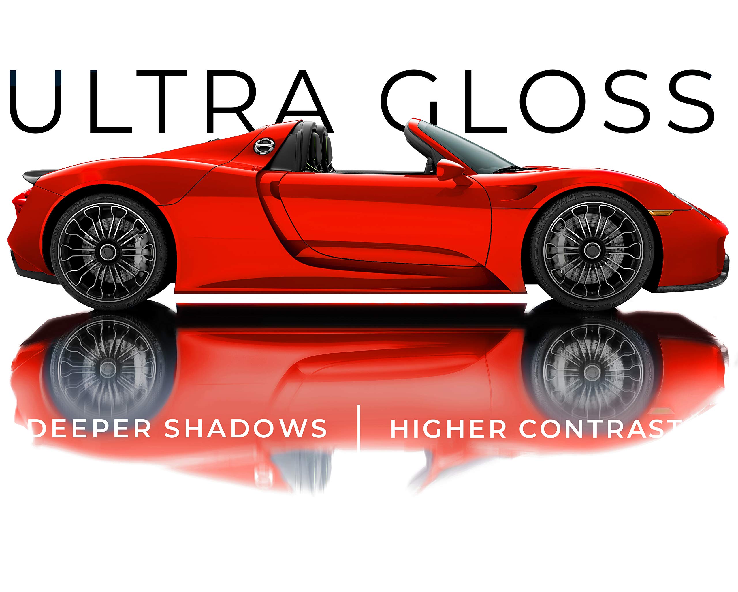VViViD+ Ultra Gloss Racing Red Vinyl Car Wrap Premium Paint Replacement Film Roll with Nano Air Release Technology, Stretchable Protective Cap Liner, Self Adhesive (1.5ft x 5ft)