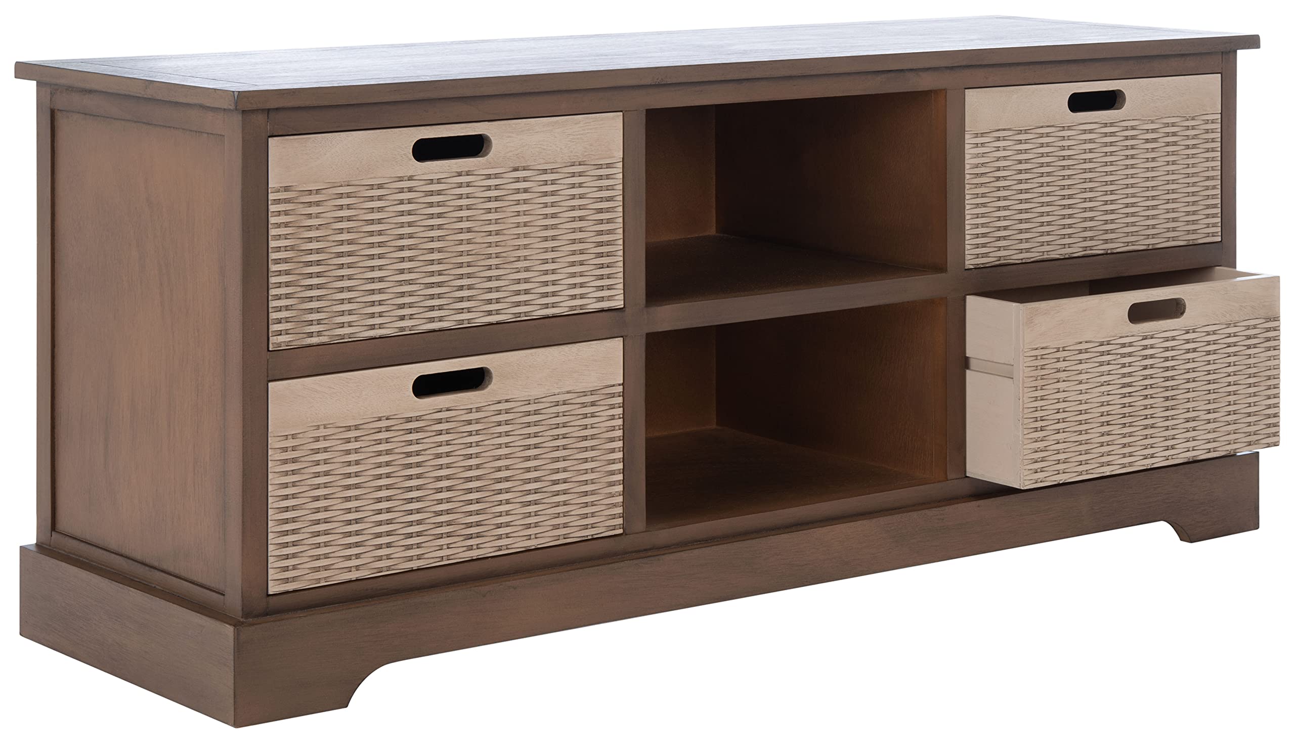 SAFAVIEH Home Collection Landers Brown 4-Drawer Media Stand (up to 55-inch Flat Screen TV)