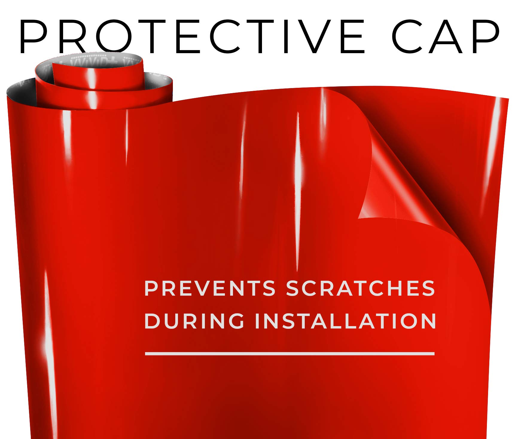 VViViD+ Ultra Gloss Racing Red Vinyl Car Wrap Premium Paint Replacement Film Roll with Nano Air Release Technology, Stretchable Protective Cap Liner, Self Adhesive (1.5ft x 5ft)