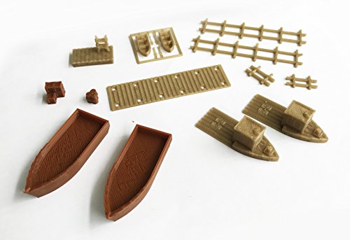 Outland Models Railroad Scenery Boat Set with Small Dock/Pier N Scale 1:160