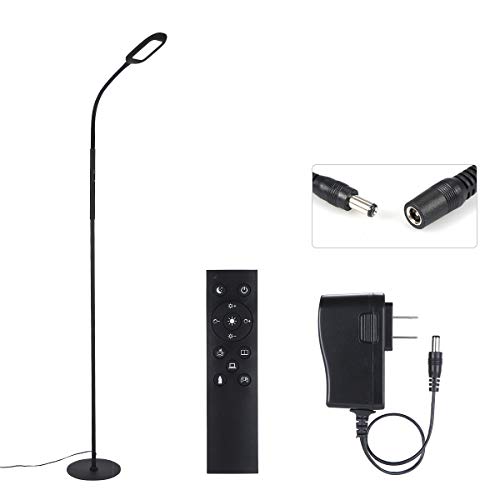 Tomshine Floor Lamp, Touch LED Floor Lamp 1500LM Stepless Dimming with Remote Control, 4 Colors Temperatures Standing Lamp with Gooseneck for Living Room Bedroom Office Reading