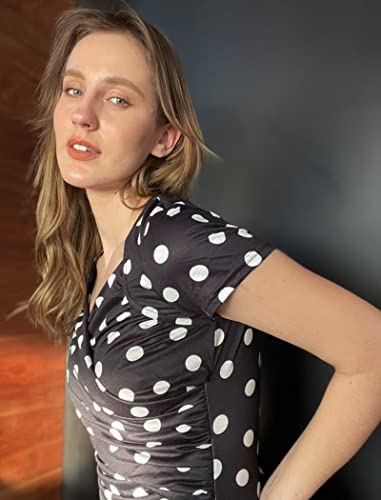 Zeagoo Womens Tight Sexy Short Sleeve Top Deep V T-Shirt Summer Loose Casual Blouse
