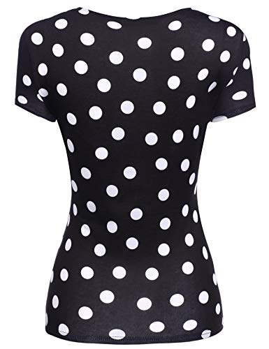 Zeagoo Womens Tight Sexy Short Sleeve Top Deep V T-Shirt Summer Loose Casual Blouse