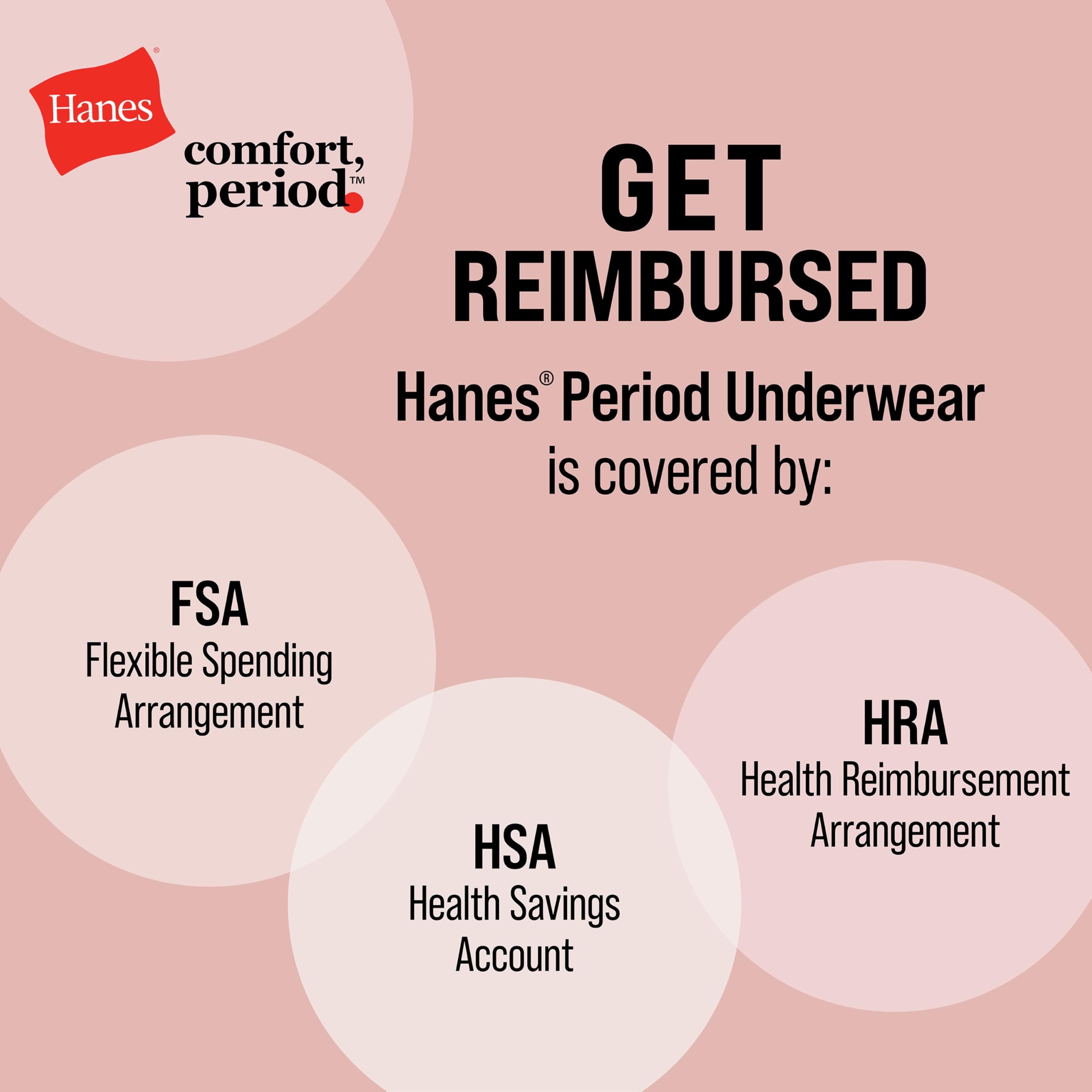 Hanes Women's Comfort, Leaks Period Underwear, Light Protection Bikini, Boyshort, 3-Pack, Brief, Neutrals, 7