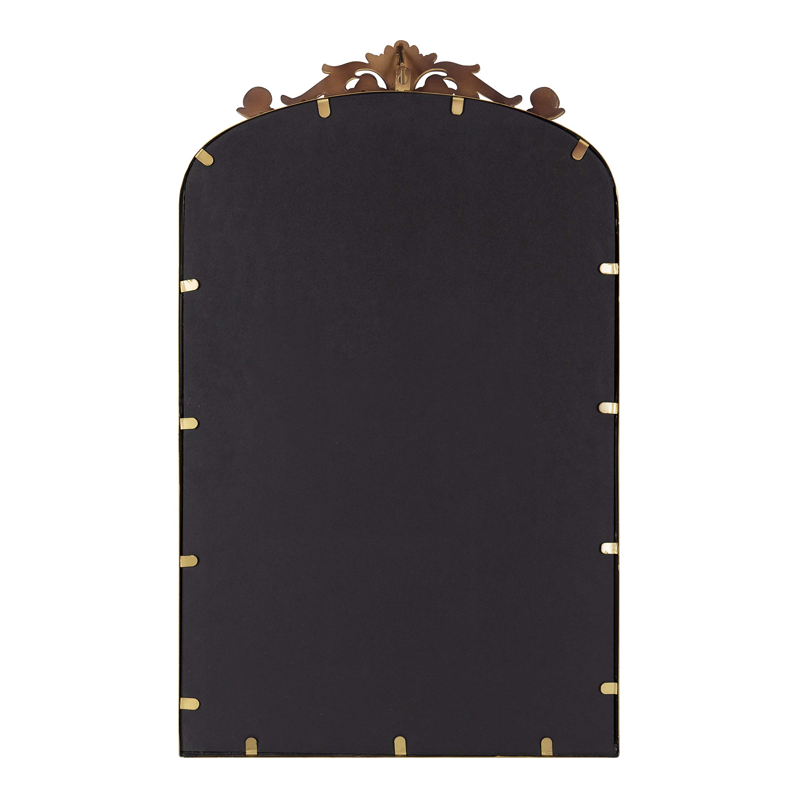 Kate and Laurel Arendahl Traditional Arch Mirror, 19 x 30.75, Antique Bronze, Baroque Inspired Wall Decor