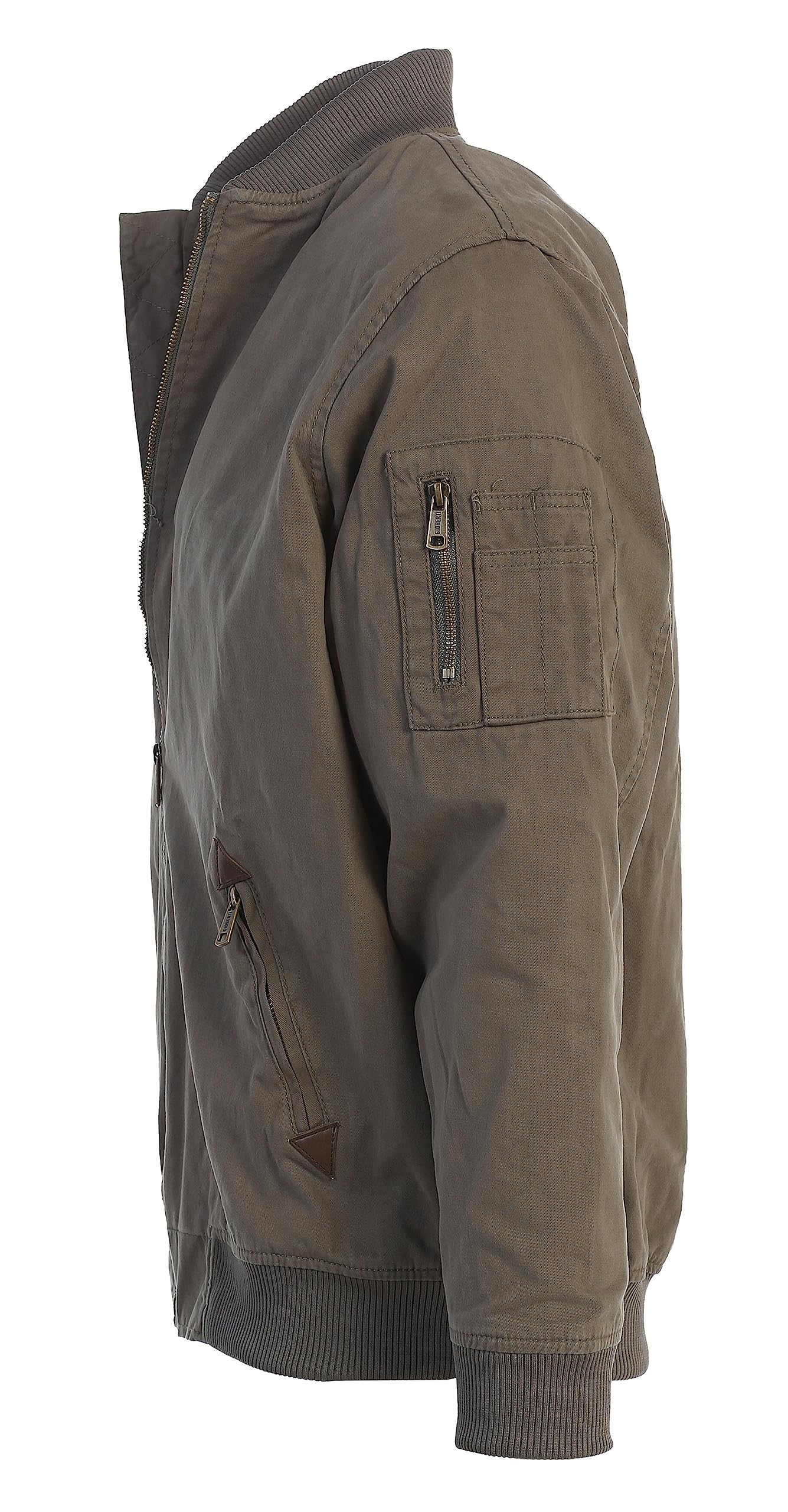 Gioberti Men's 100% Cotton Sportwear Full Zipper Twill Bomber Jacket, Olive, XXL