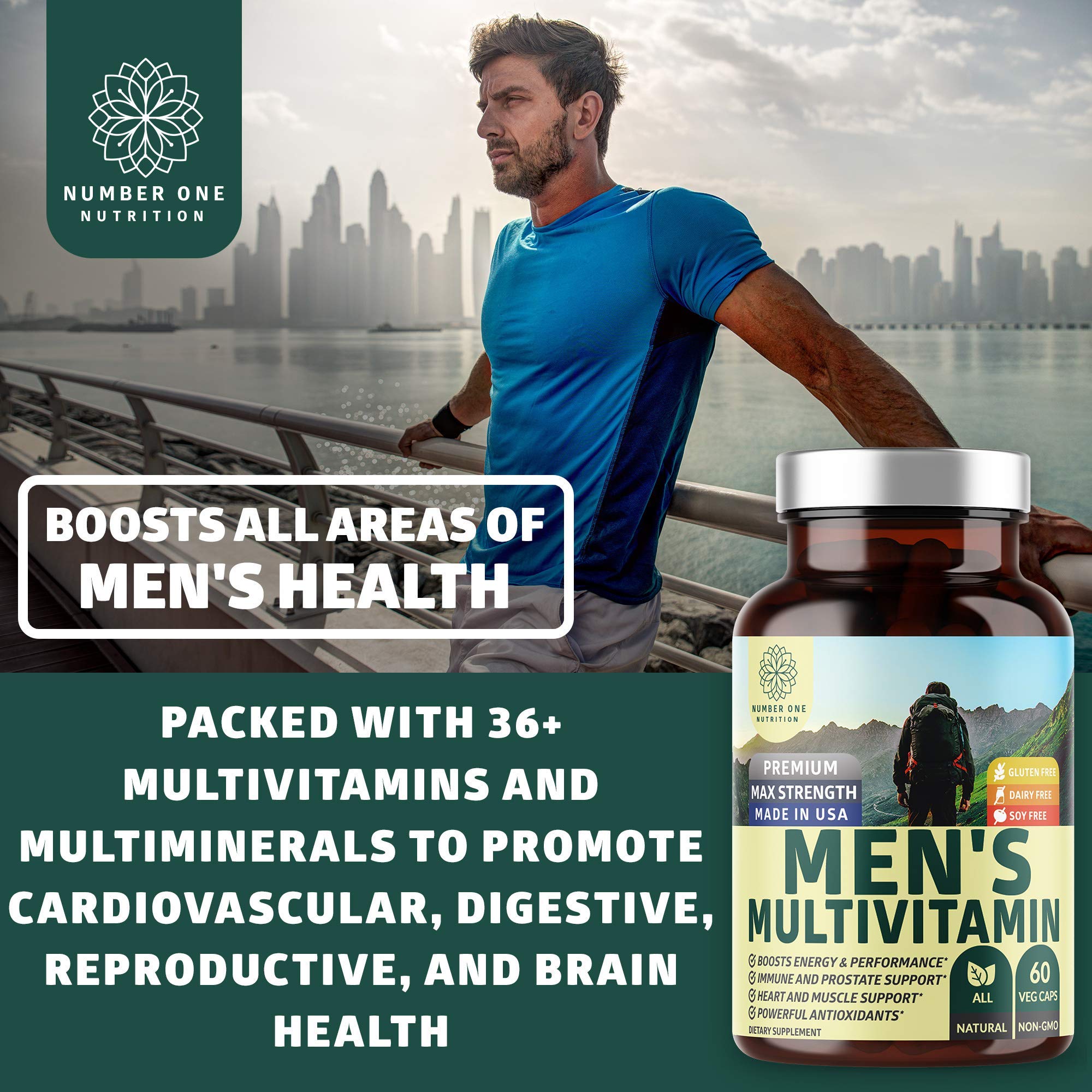 N1N Premium Magnesium Complex and Men's Multivitamins, All Natural Supplements to Improve Energy, Immunity and Support Bone, Muscle and Nerve Function, 2 Pack Bundle