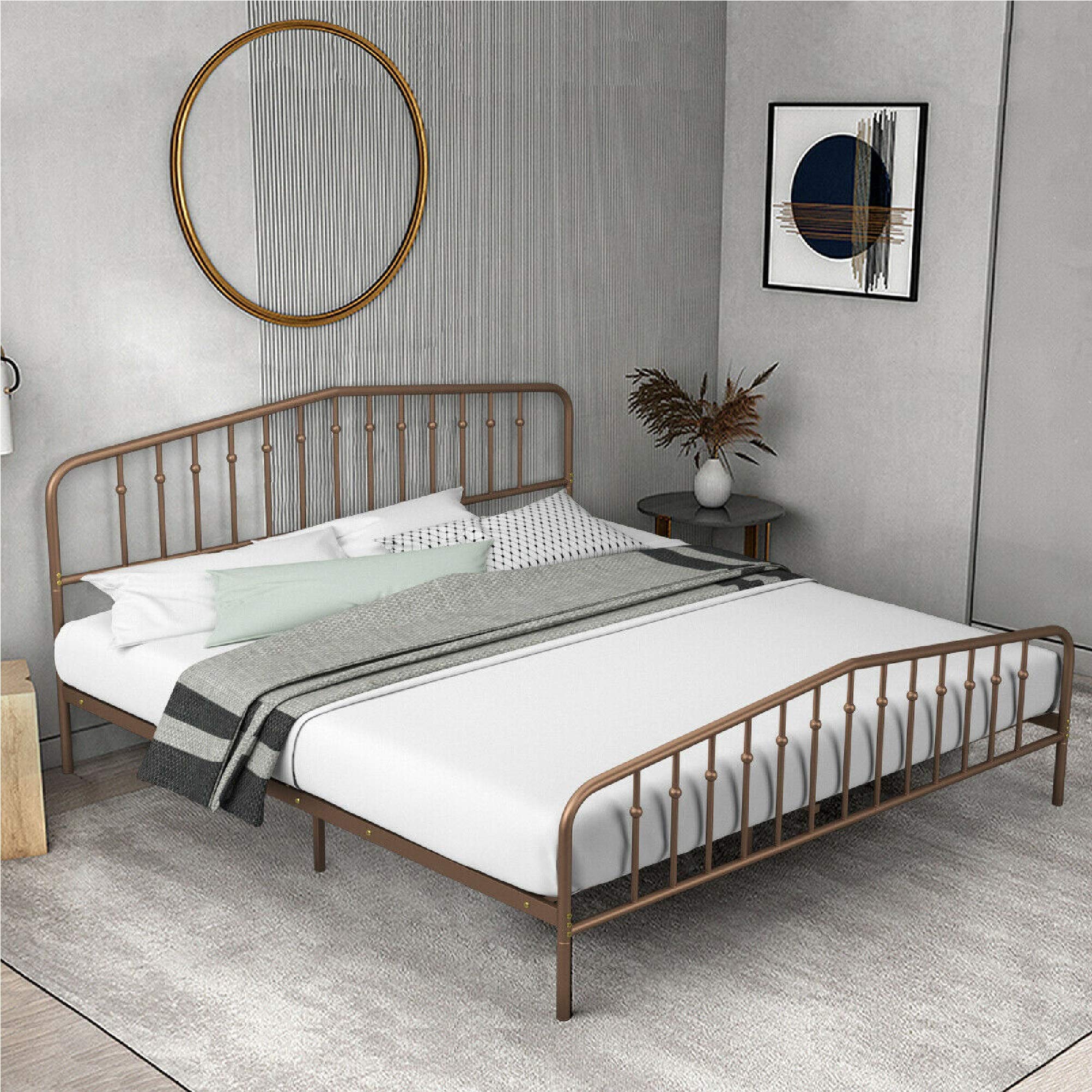 K/A Metal Smart Base Bed Frame/Platform Bed Frame/No Box Spring Needed/Sturdy Steel Frame/Underbed Storage, Queen,Full Size Platform Bed Frame,keesta Bed Frame,Full Bed Frame (Black)