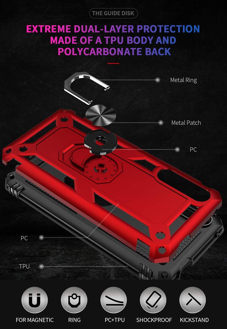Jielangxin Keji Case for Huawei Y9s Case Cover,360 Degree Rotating Ring Holder Kickstand Case for Huawei Y9s 2019 STK-L22 STK-LX3 / P Smart Pro 2019 STK-L21 / Honor 9X Pro HLK-AL10 Case Cover Blue