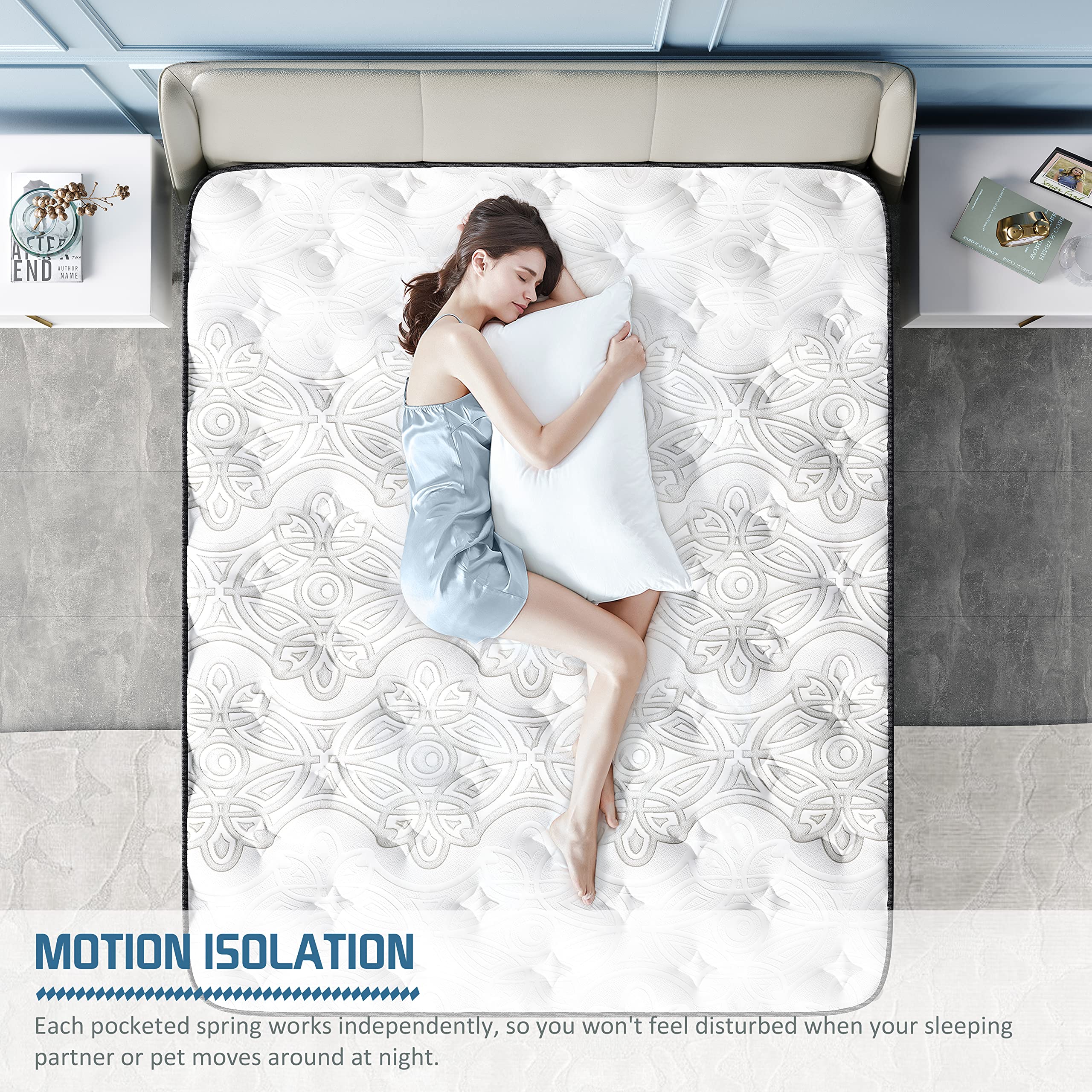 Crystli Full Mattresses 12 inch Memory Foam Mattress Full Size Hybrid Mattress Medium Firm Full Bed Mattress in a Box with CertiPUR-US Foam 100-Night Trial 10 Years Warranty