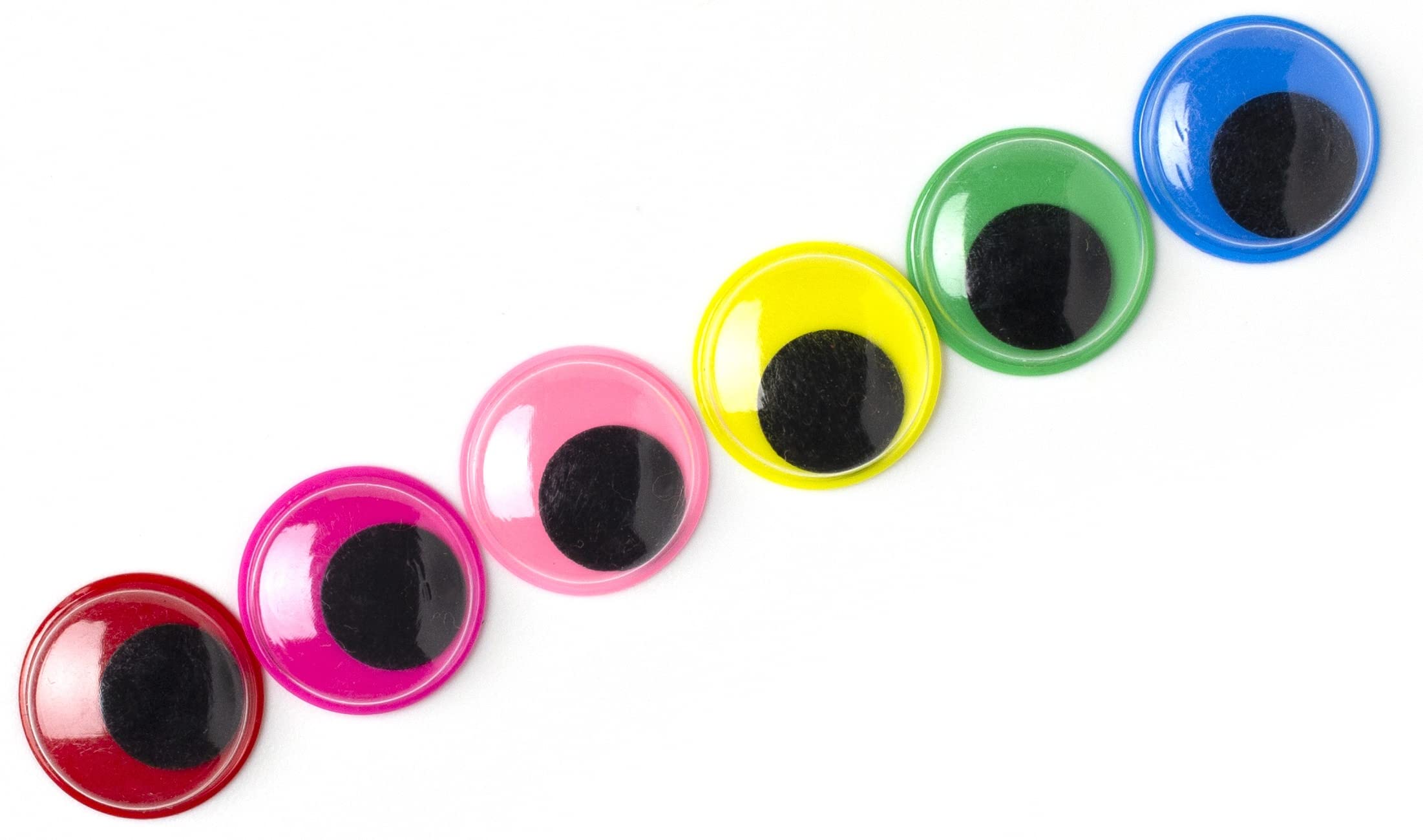 Cousin DIY Black and Neon Wiggle Eyes, Pack of 50, 20mm