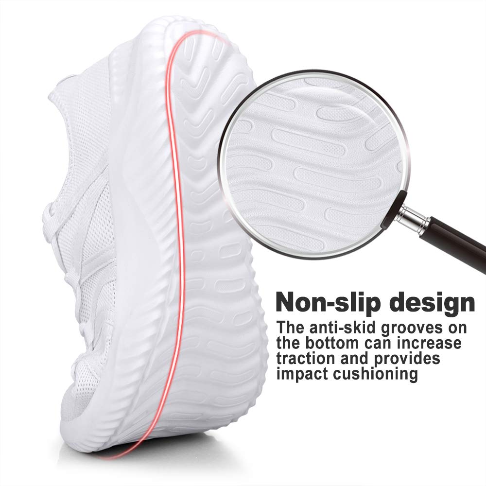 Feethit Mens Slip On Running Shoes Breathable Lightweight Comfortable Fashion Non Slip Sneakers for Men Cs05 White Size 10