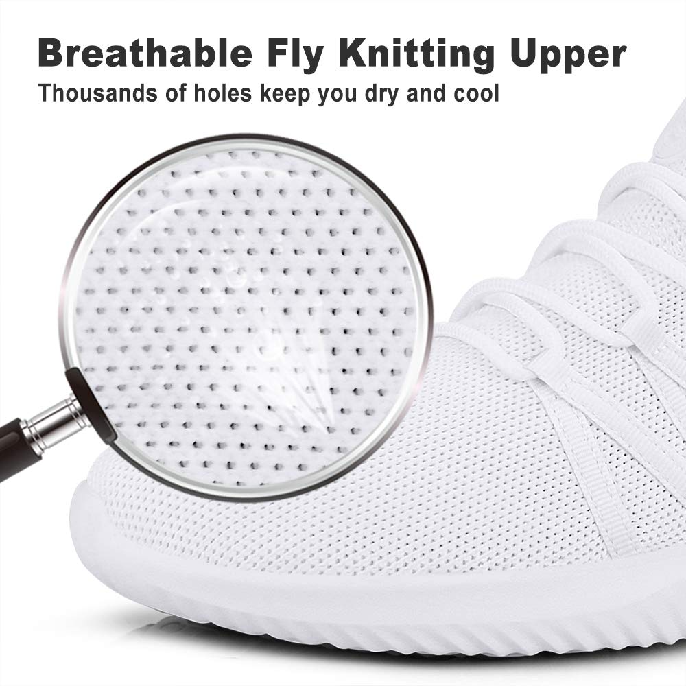 Feethit Mens Slip On Running Shoes Breathable Lightweight Comfortable Fashion Non Slip Sneakers for Men Cs05 White Size 10