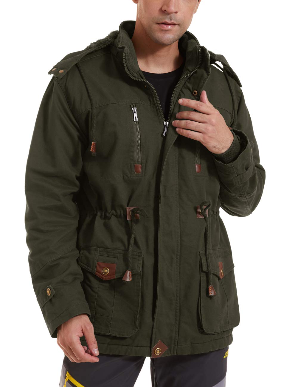 EKLENTSON Mens Windbreakers Jacket Ski Casual Jacket Bomber Cotton Cargo Jacket Men