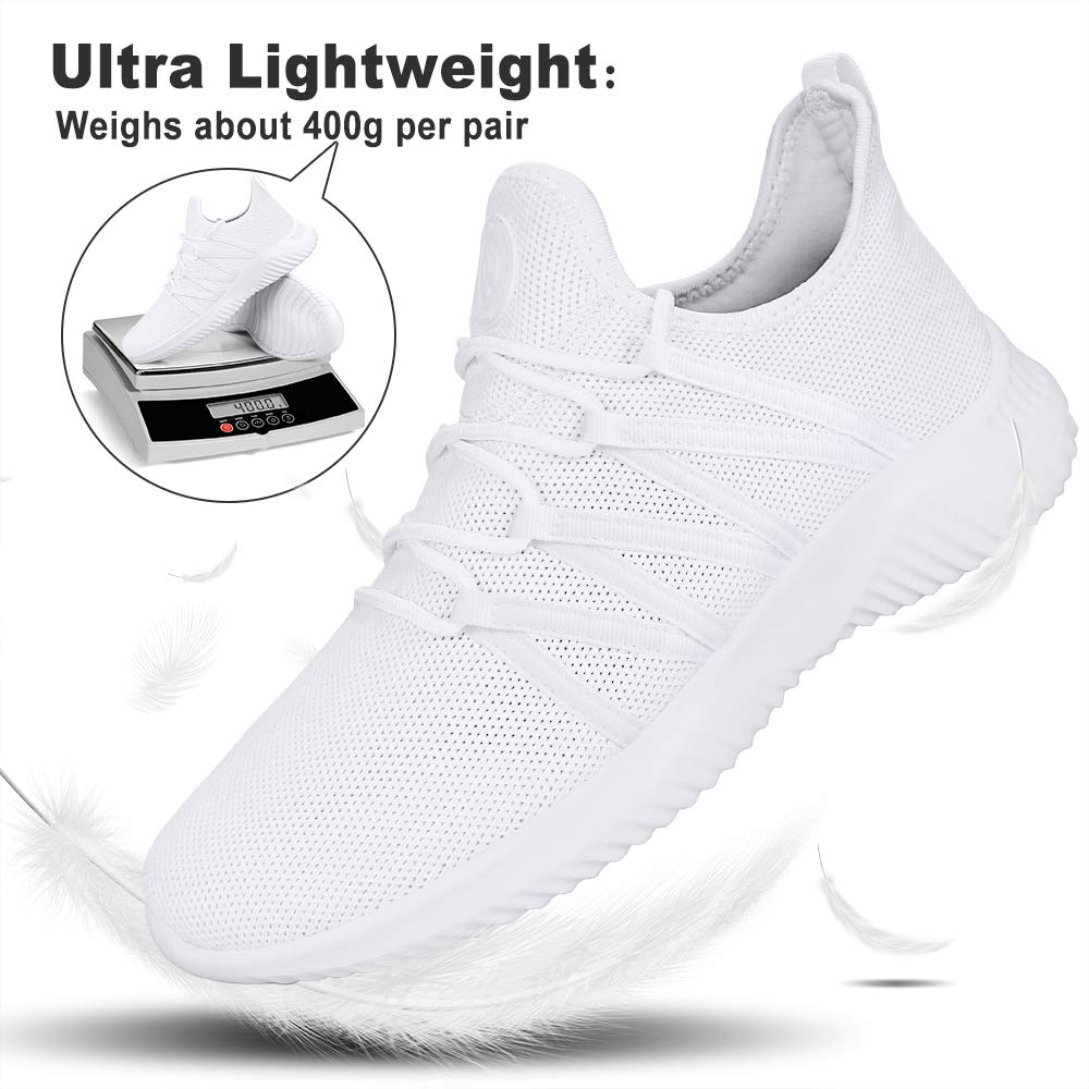 Feethit Mens Slip On Running Shoes Breathable Lightweight Comfortable Fashion Non Slip Sneakers for Men Cs05 White Size 10