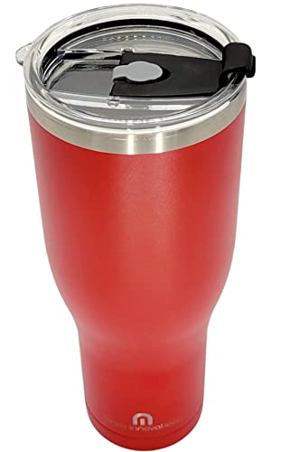 40 oz Tumbler Stainless Steel Double Wall Vacuum Insulated Tumbler With Spill Proof Lid and Straw (Red)