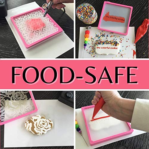 Grafix Food-Safe Plastic Frosted, 12 x 12β, Pack of 4 β Reusable .005β Thick Translucent Film, Perfect for Sugar Craft Stencils, Cookie and Cake Decorating, Chocolate Work (K05FCP1212-4)