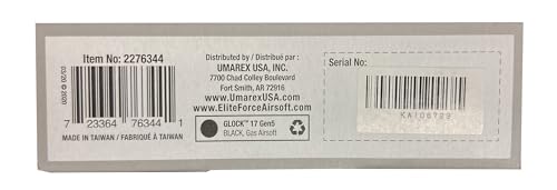 Umarex Elite Force Glock 17 Gen5 GBB Blowback 6mm BB Pistol Airsoft Gun, Black, One Size