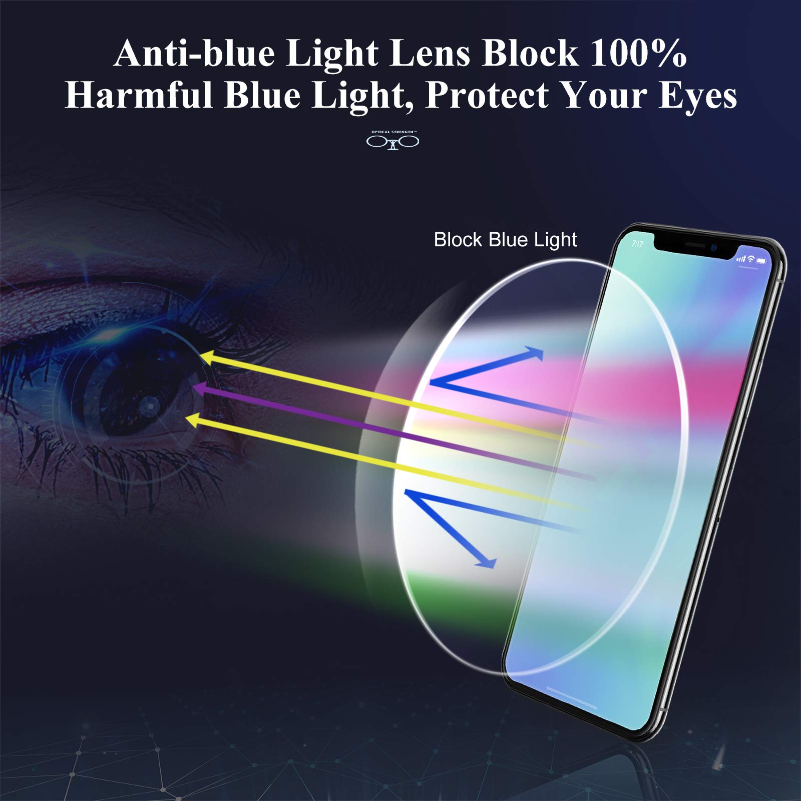 Lcbestbro 3 Pack Business Blue light Blocking Reading Glasses for Men, 2.5 Metal Readers