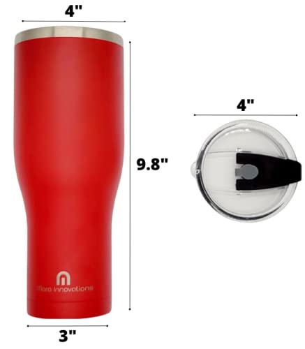 40 oz Tumbler Stainless Steel Double Wall Vacuum Insulated Tumbler With Spill Proof Lid and Straw (Red)