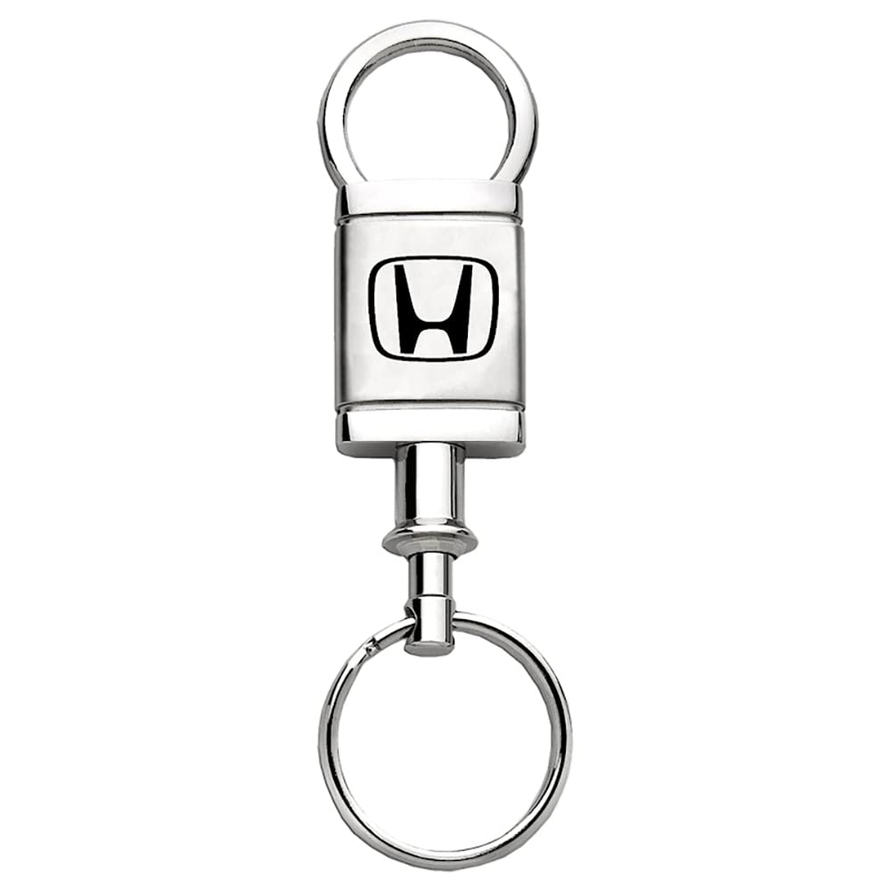 Honda H on Satin-Chrome Valet Keychain - Officially Licensed