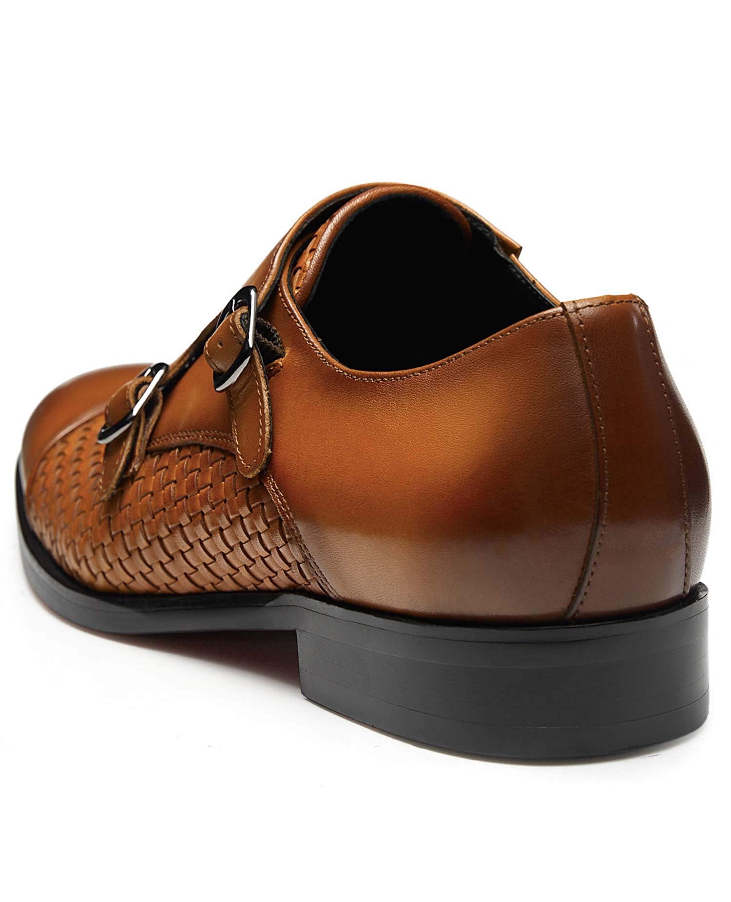 FRASOICUS Men ’s Dress Shoes Genuine Leather Single Monk Strap Slip-On Shoes for Formal Occasions 13 Brown